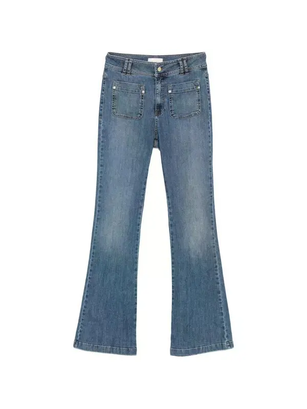 I BLUES Patch-pocket Flared Jeans - Blue