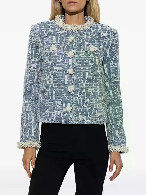 SELF-PORTRAIT Textured Denim Jacket