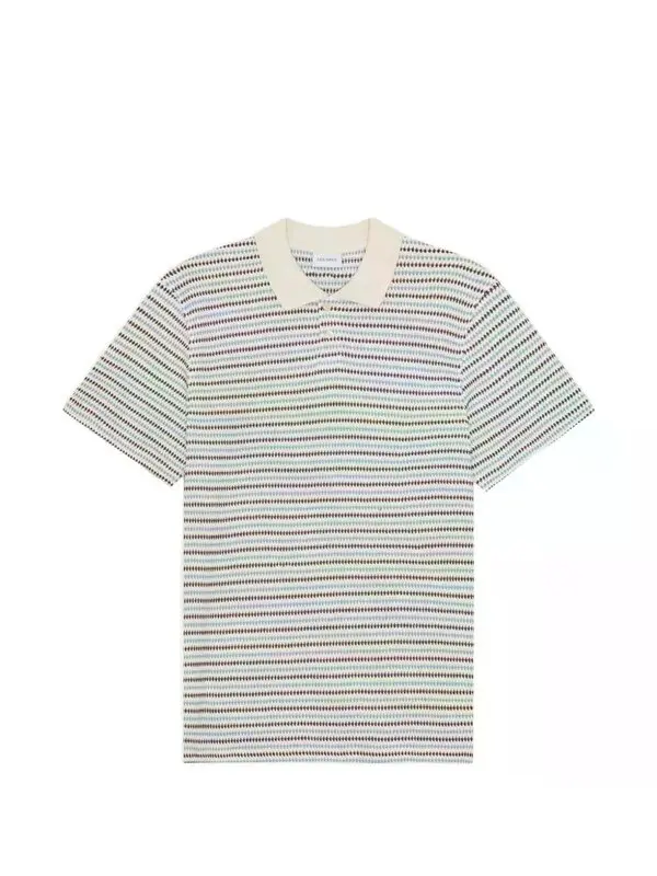 LES DEUX Geometric-pattern Polo Shirt