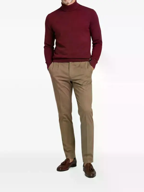 FRANZESE COLLECTION Ribbed-knit Turtleneck Sweater - Red