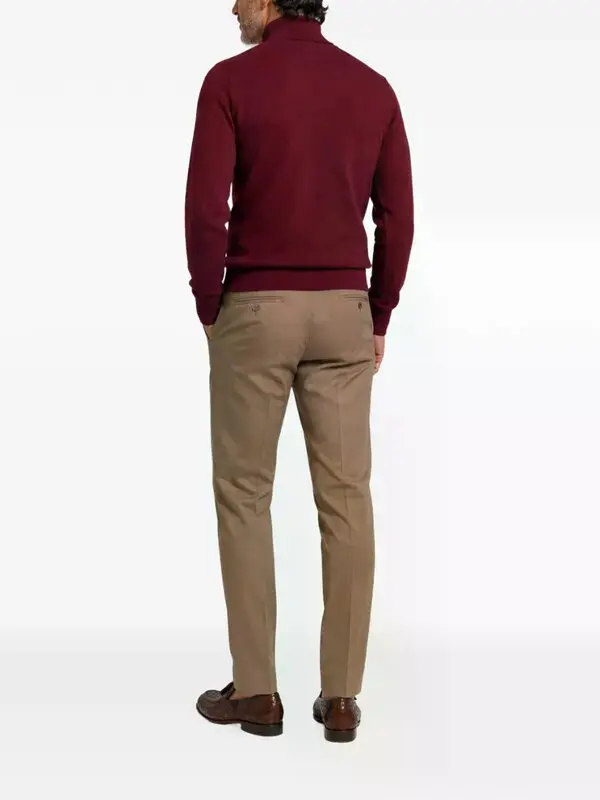 FRANZESE COLLECTION Ribbed-knit Turtleneck Sweater - Red