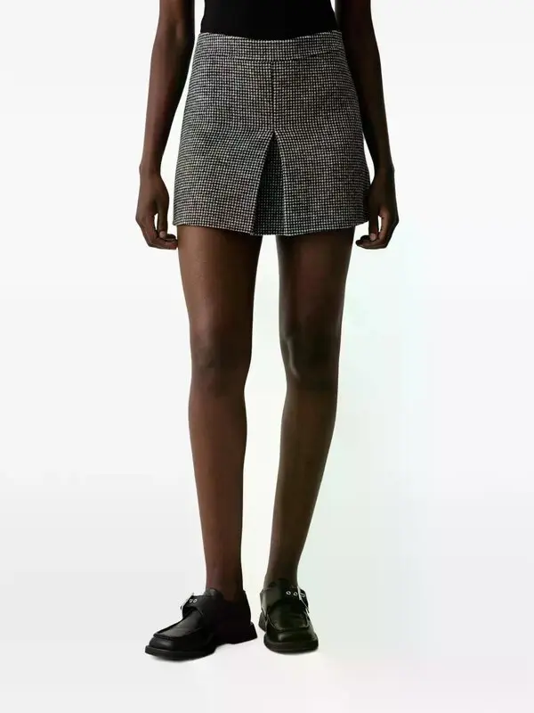 ERMANNO FIRENZE Houndstooth-pattern Pleated Mini Skirt