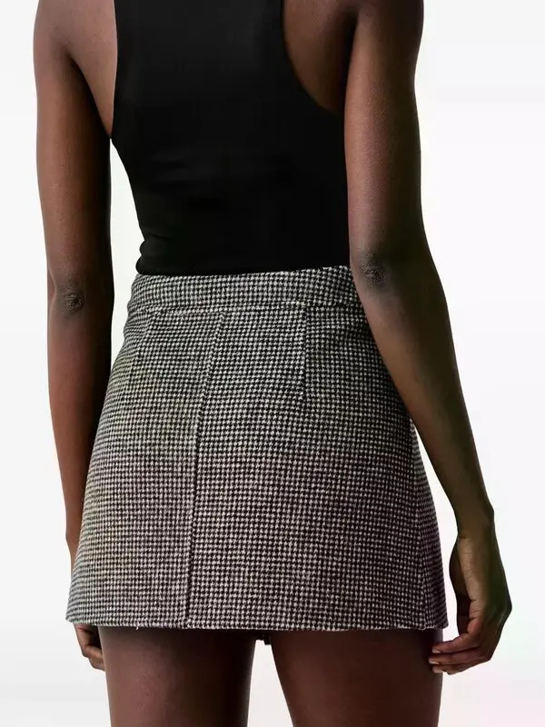 ERMANNO FIRENZE Houndstooth-pattern Pleated Mini Skirt