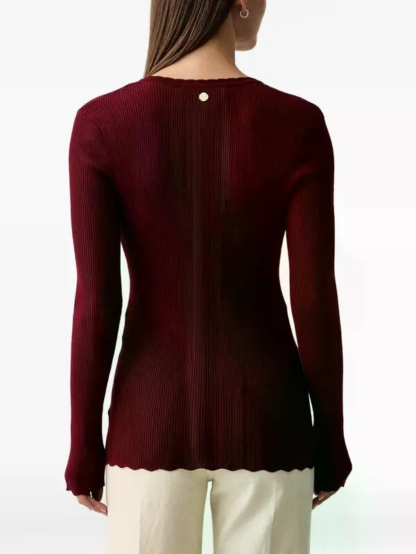 SILVIAN HEACH Ribbed Scalloped-edge Sweater - Red
