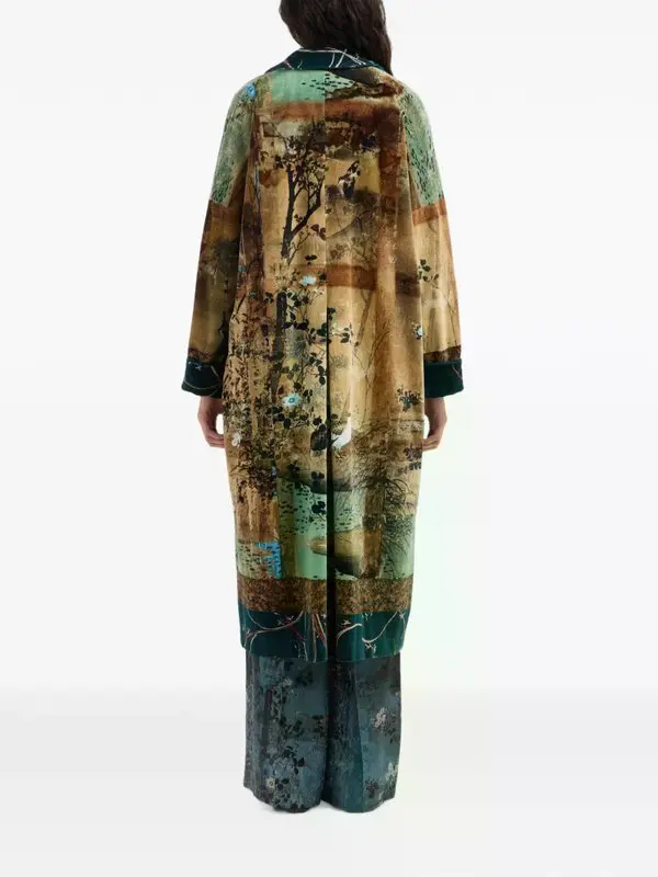 PIERRE-LOUIS MASCIA Floral-print Longline Coat