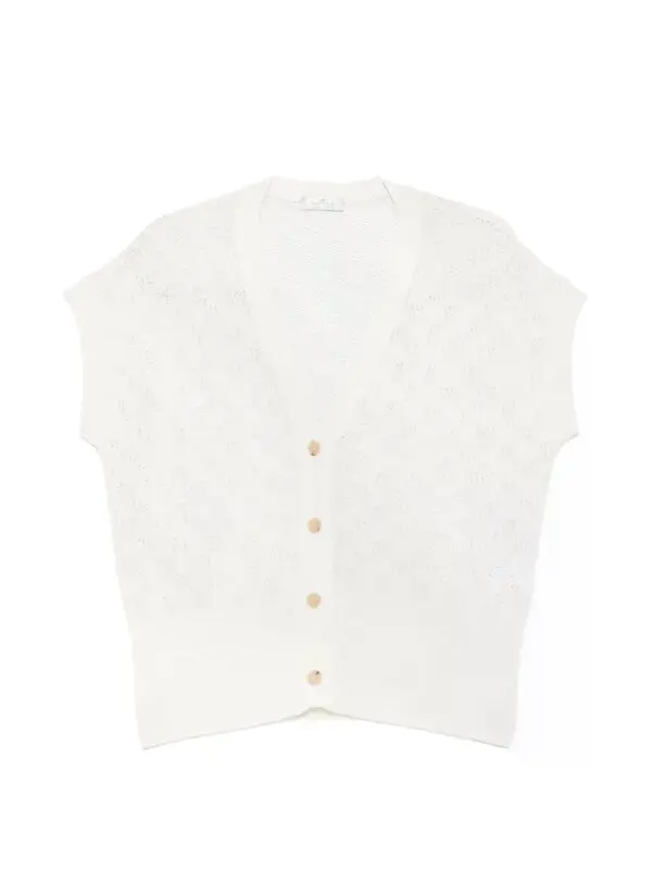 PANICALE Perforated-knit V-neck Cardigan
