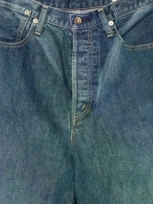 KURO Faded-effect Denim Shorts