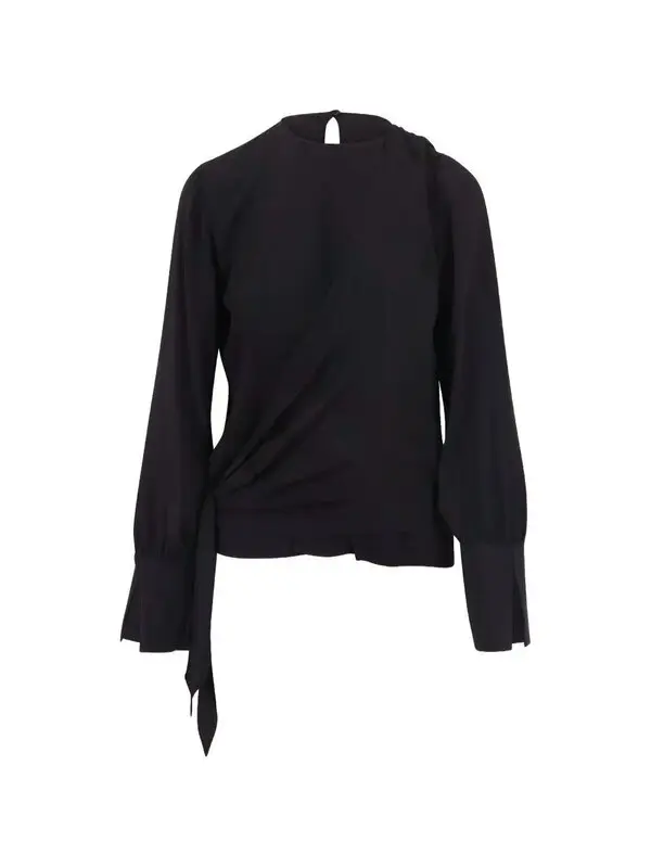 Federica Tosi Wrap-style Long-sleeve Blouse - Black