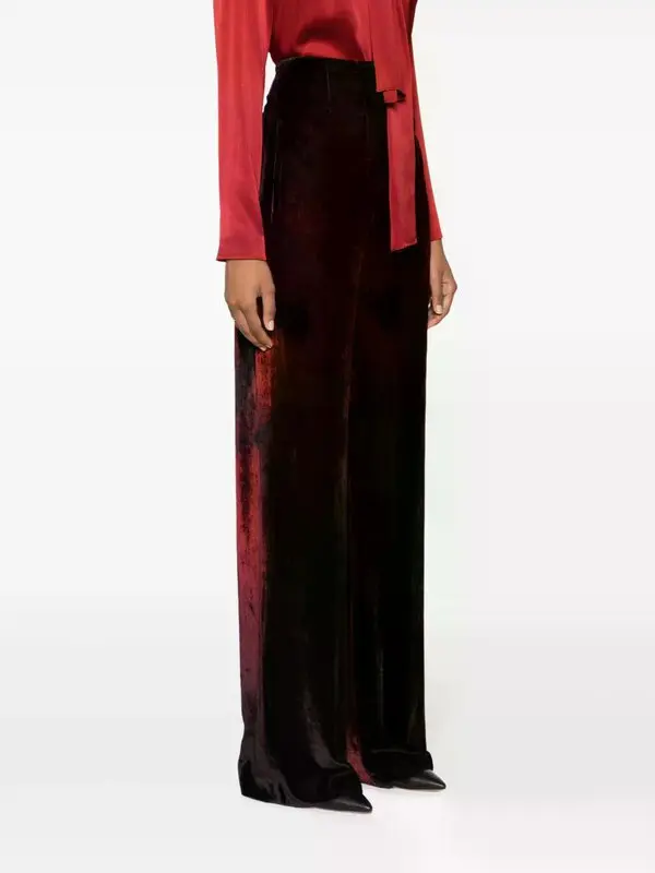 Alberta Ferretti Velvet Straight-leg Trousers