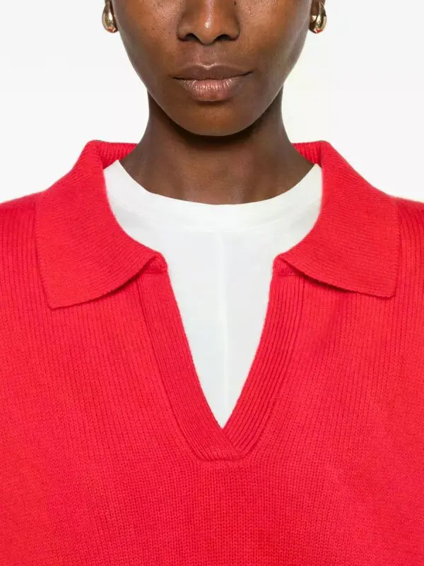Soft Goat Polo-collar Knitted Sweater