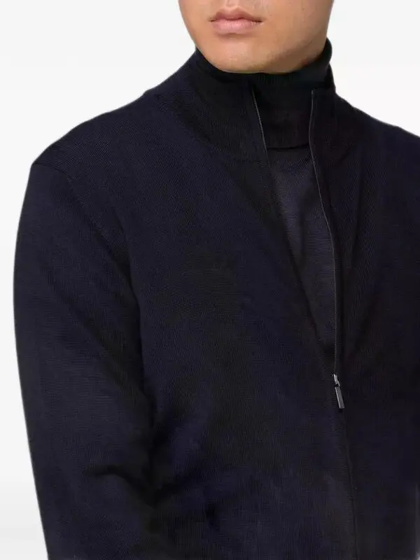 XC Zip-up Merino-wool Cardigan - Blue