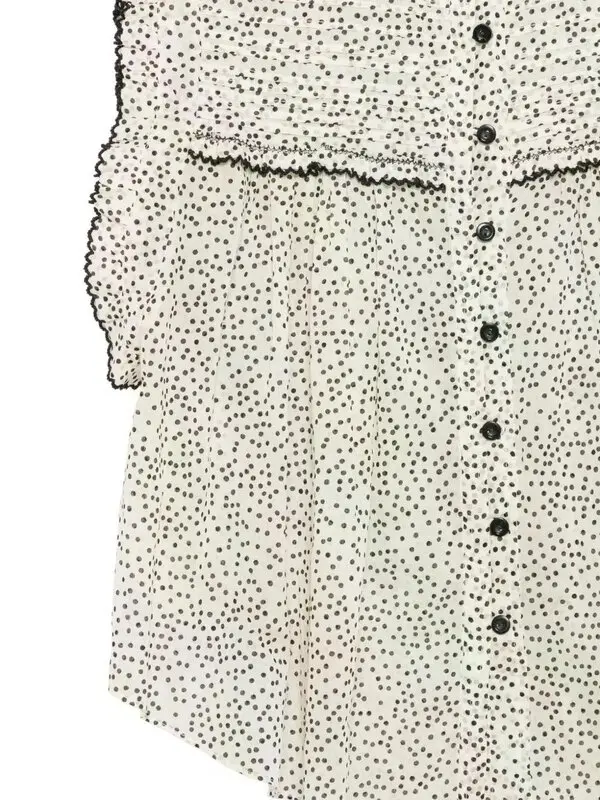 MARANT ETOILE Polka-dot Ruffled Blouse - Neutrals