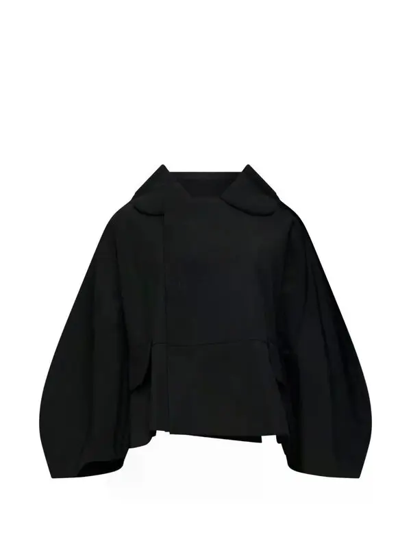 Comme Des Garçons Cropped Balloon-sleeve Wool Jacket