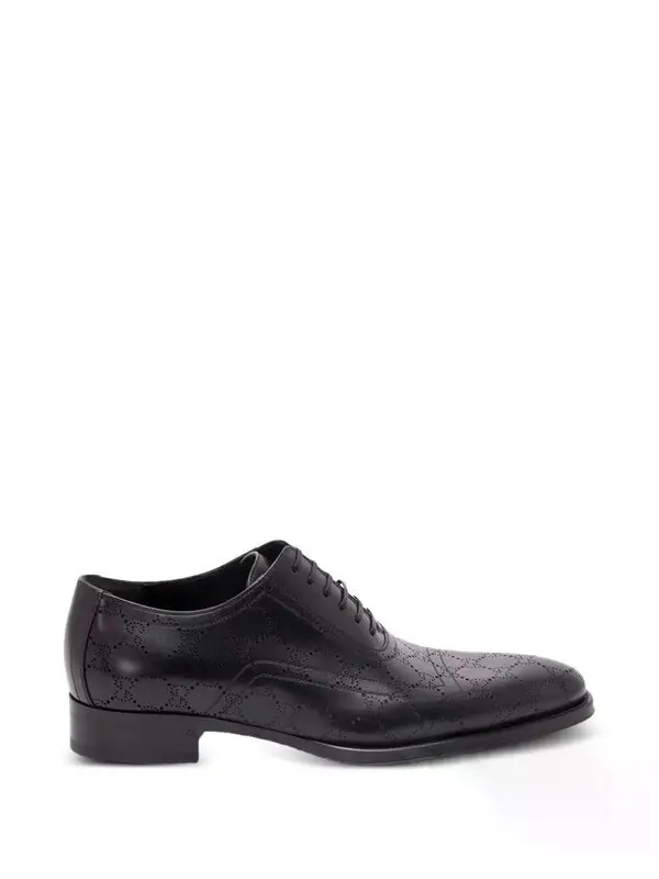Gucci Lasered Gg Leather Lace-up Shoes - Black