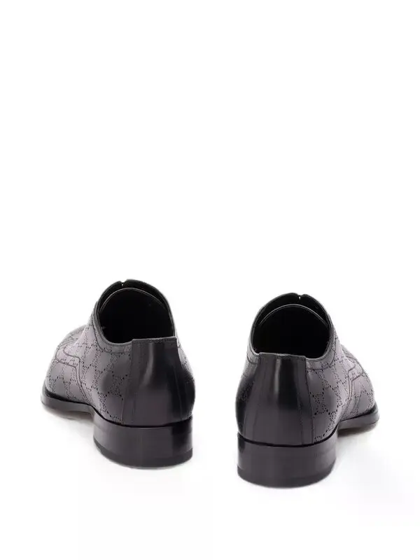 Gucci Lasered Gg Leather Lace-up Shoes
