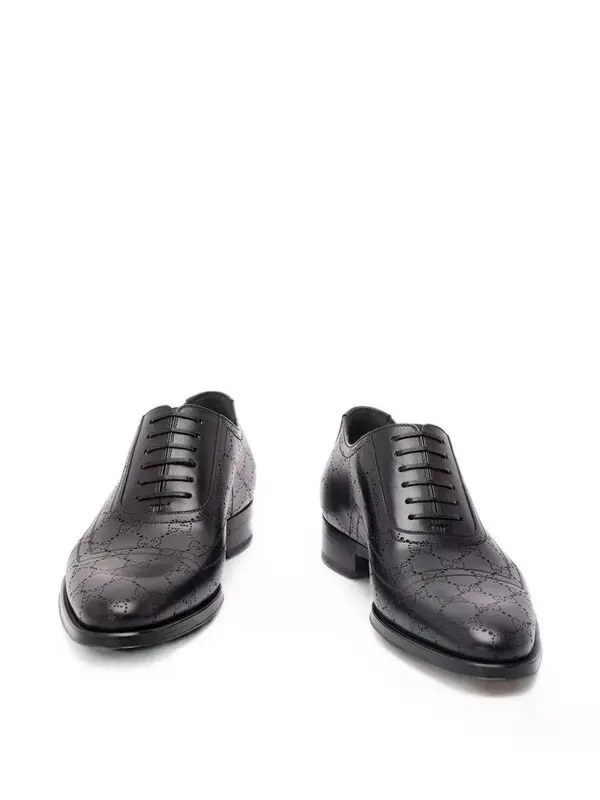 Gucci Lasered Gg Leather Lace-up Shoes