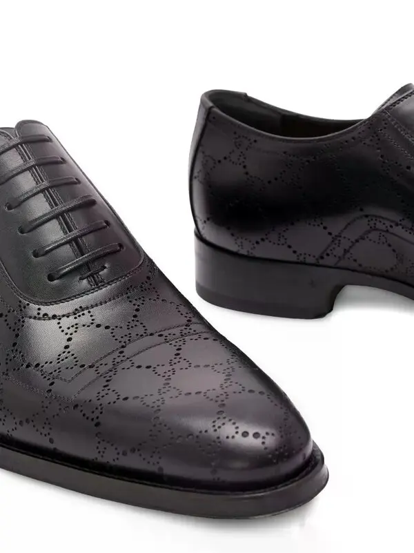 Gucci Lasered Gg Leather Lace-up Shoes