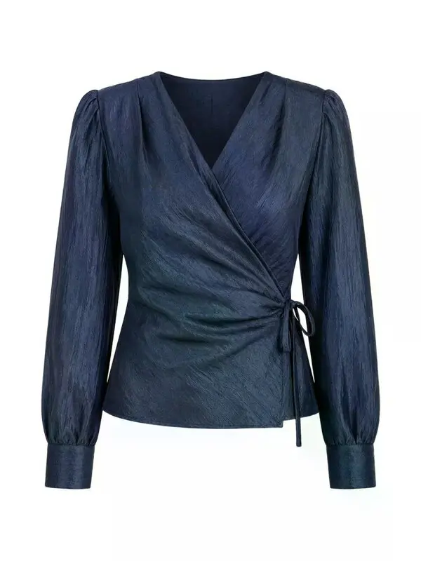 OTRO AMOR Crinkled-effect Wrap Blouse