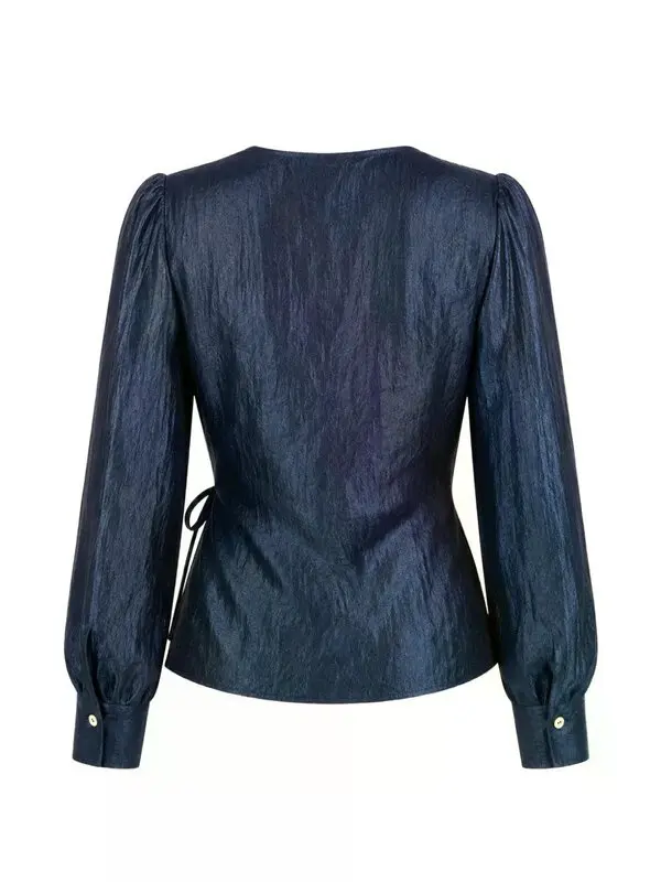 OTRO AMOR Crinkled-effect Wrap Blouse