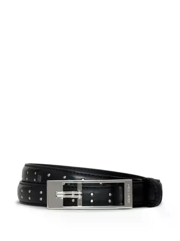 ANINE BING Elly Studded Smooth Leather Belt - Black