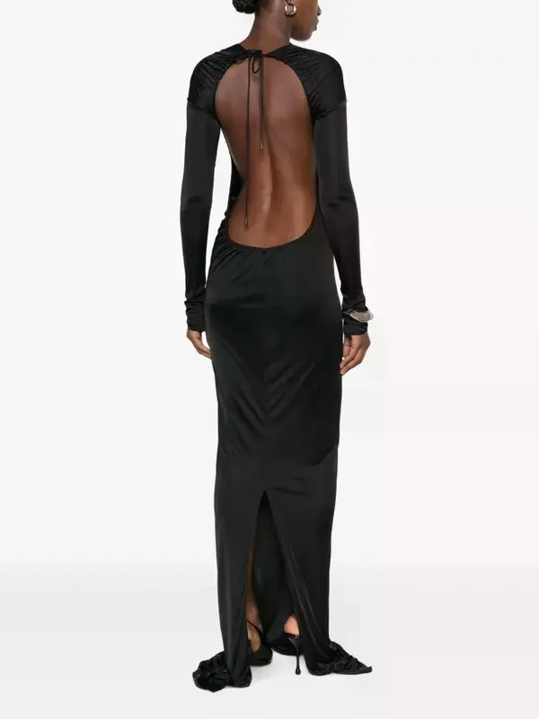 PETAR PETROV Close Contact Open-back Long-sleeve Maxi Dress - Black