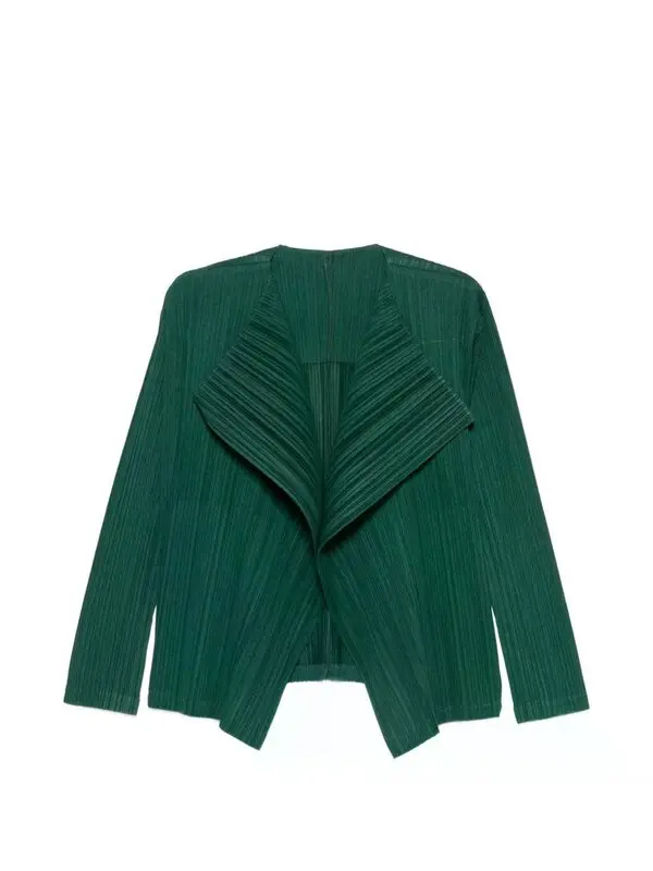 Issey Miyake Pleated Open Front Blazer