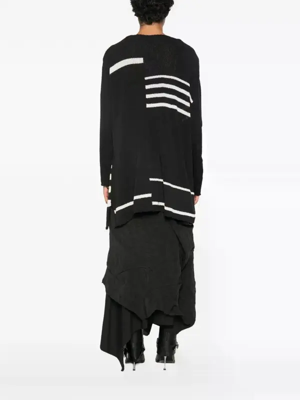 Yohji Yamamoto Intarsia-knit Distressed-effect Sweater