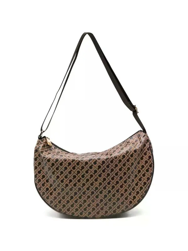GHERARDINI Monogram-print Shoulder Bag - Brown