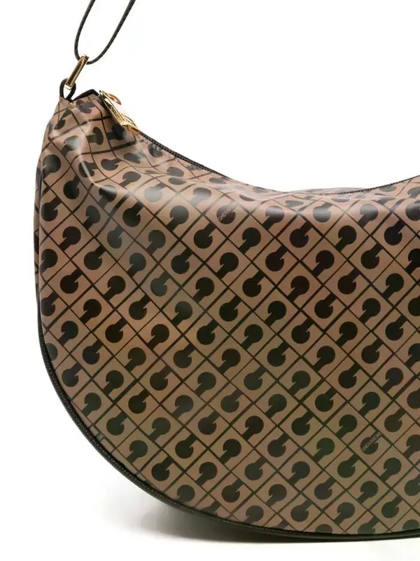 GHERARDINI Monogram-print Shoulder Bag - Brown