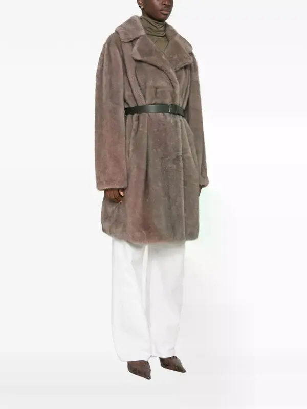 P.a.r.o.s.h Belted Faux-fur Coat
