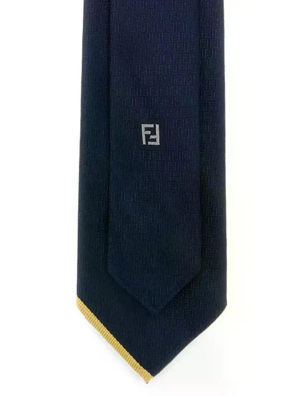 Fendi Ff Silk Neck Ties - Blue