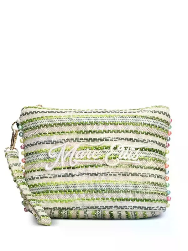 MARC ELLIS Cassy Indy Bead-embellished Striped Clutch Bag