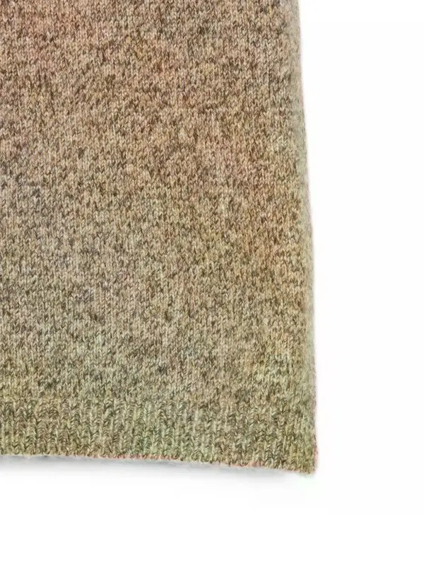 Soft Goat Marled Knitted Scarf - Brown