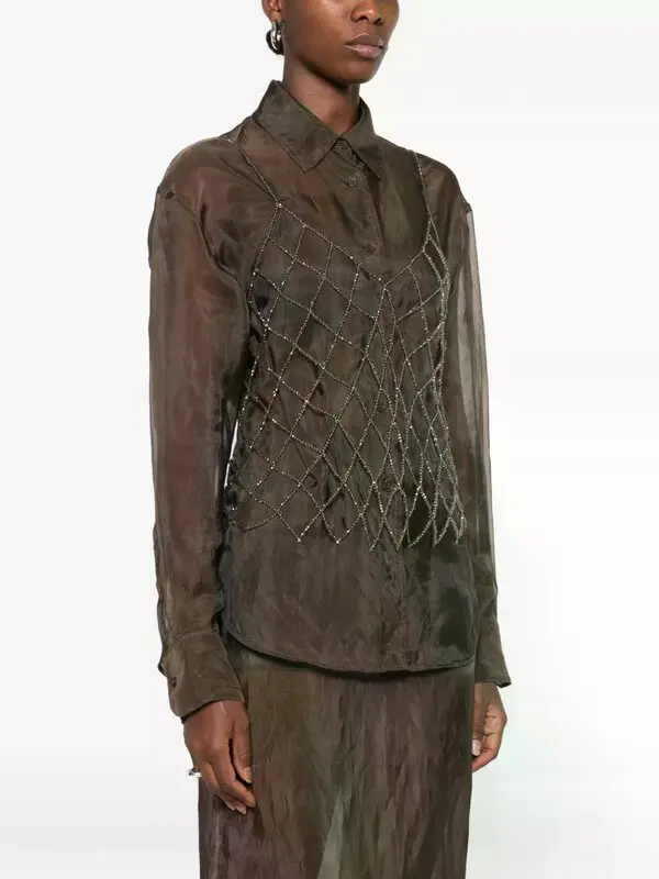 PANICALE Crystal-embellished Sleeveless Blouse