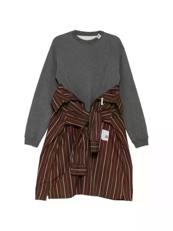 Mihara Yasuhiro Pinstripe Layered-detail Dress