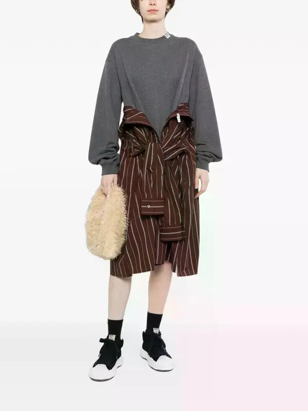 Mihara Yasuhiro Pinstripe Layered-detail Dress