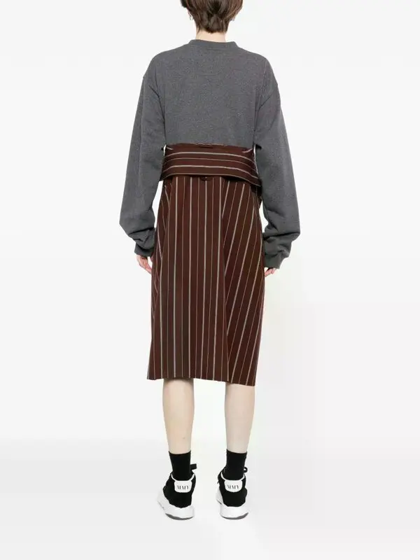 Mihara Yasuhiro Pinstripe Layered-detail Dress