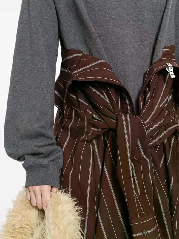Mihara Yasuhiro Pinstripe Layered-detail Dress