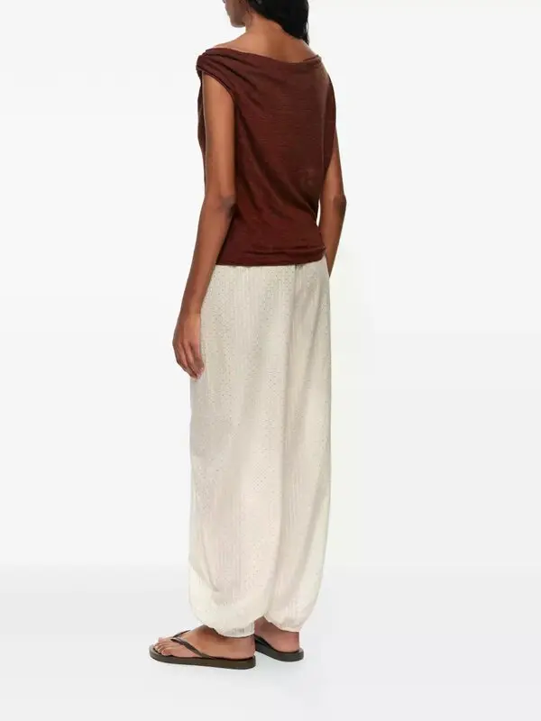 Bimba Y Lola Linen Knot-neckline Top