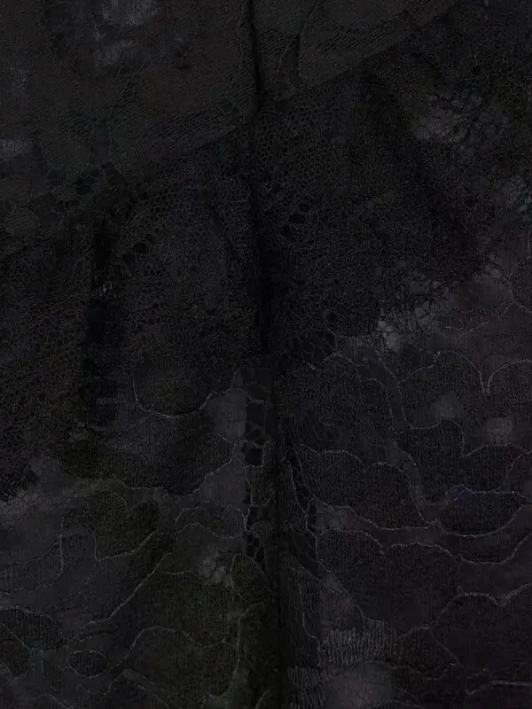 Alessandra Rich Maxi Chantilly Lace Bow-detail Lace-panelled Dress