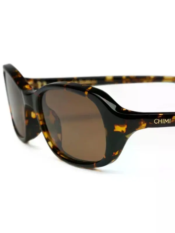 Chimi Code Tortoiseshell-effect Oval-frame Sunglasses