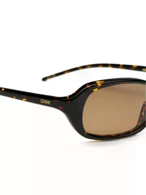 Chimi Code Tortoiseshell-effect Oval-frame Sunglasses