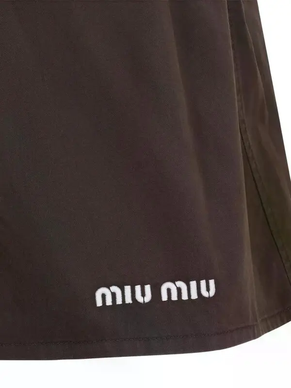 Miu Miu Logo-print Drawstring Midi Skirt
