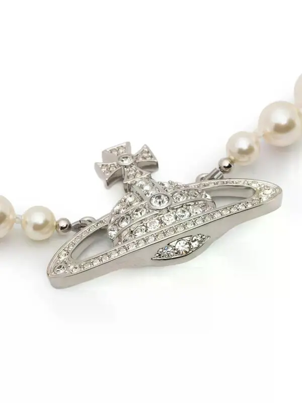 VIVIENNE WESTWOOD Orb Faux-pearl Necklace - Neutrals