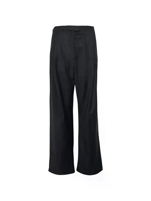 LITKOVSKA Pinstripe Frayed-edge Trousers - Black