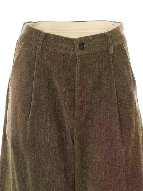 ELEH Pleated Wide-leg Corduroy Trousers