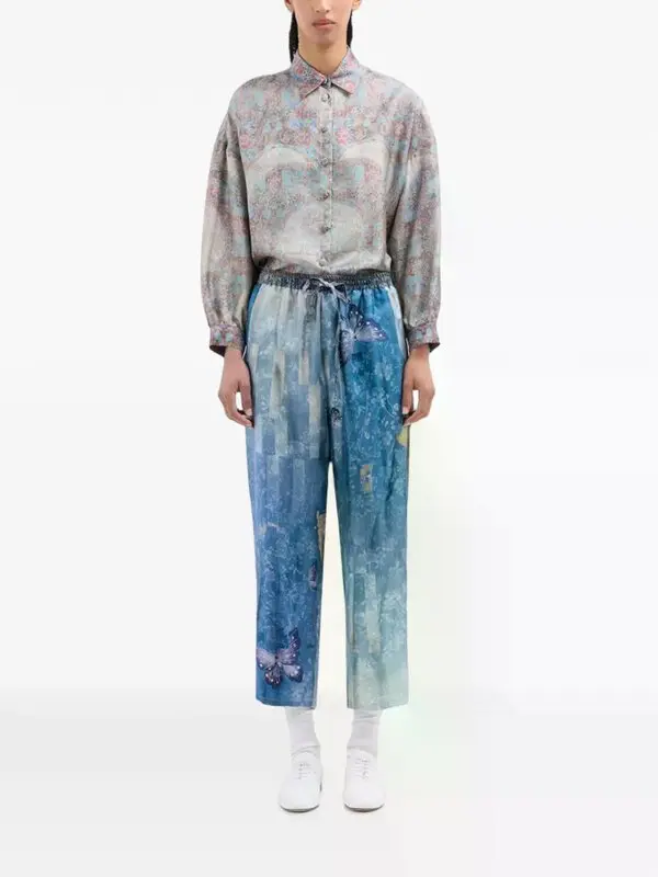 PIERRE-LOUIS MASCIA Silk Printed Straight Trousers