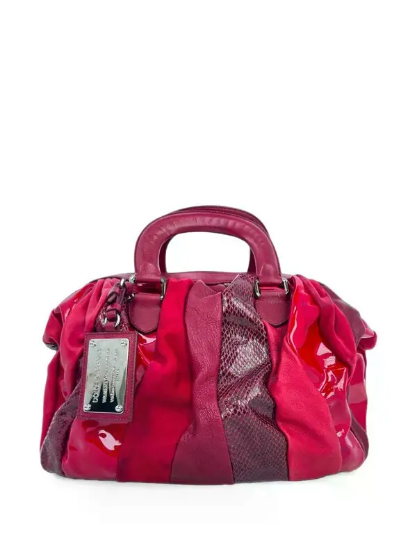 Dolce & Gabbana Snakeskin-accent Top Handle Bag