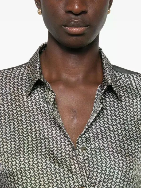 WHYCI MILANO Geometric-print Panelled Shirt