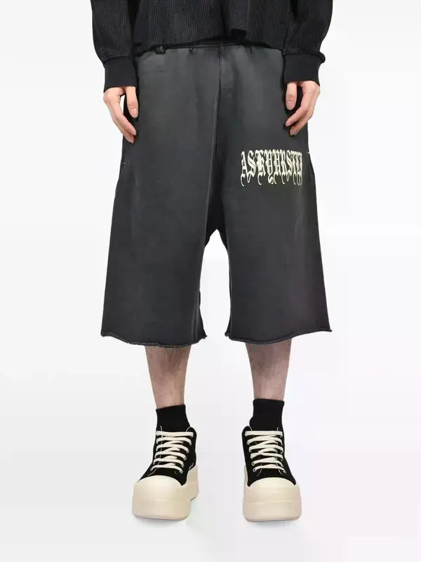 ASKYURSELF Logo-print Distressed Shorts